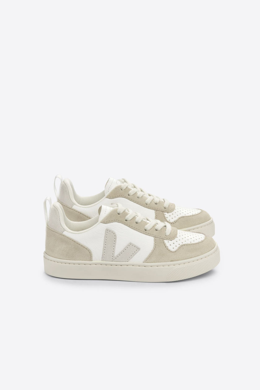 VEJA Teen V-10 Chromefree Leather - Extra White Natural Almond – Infaant